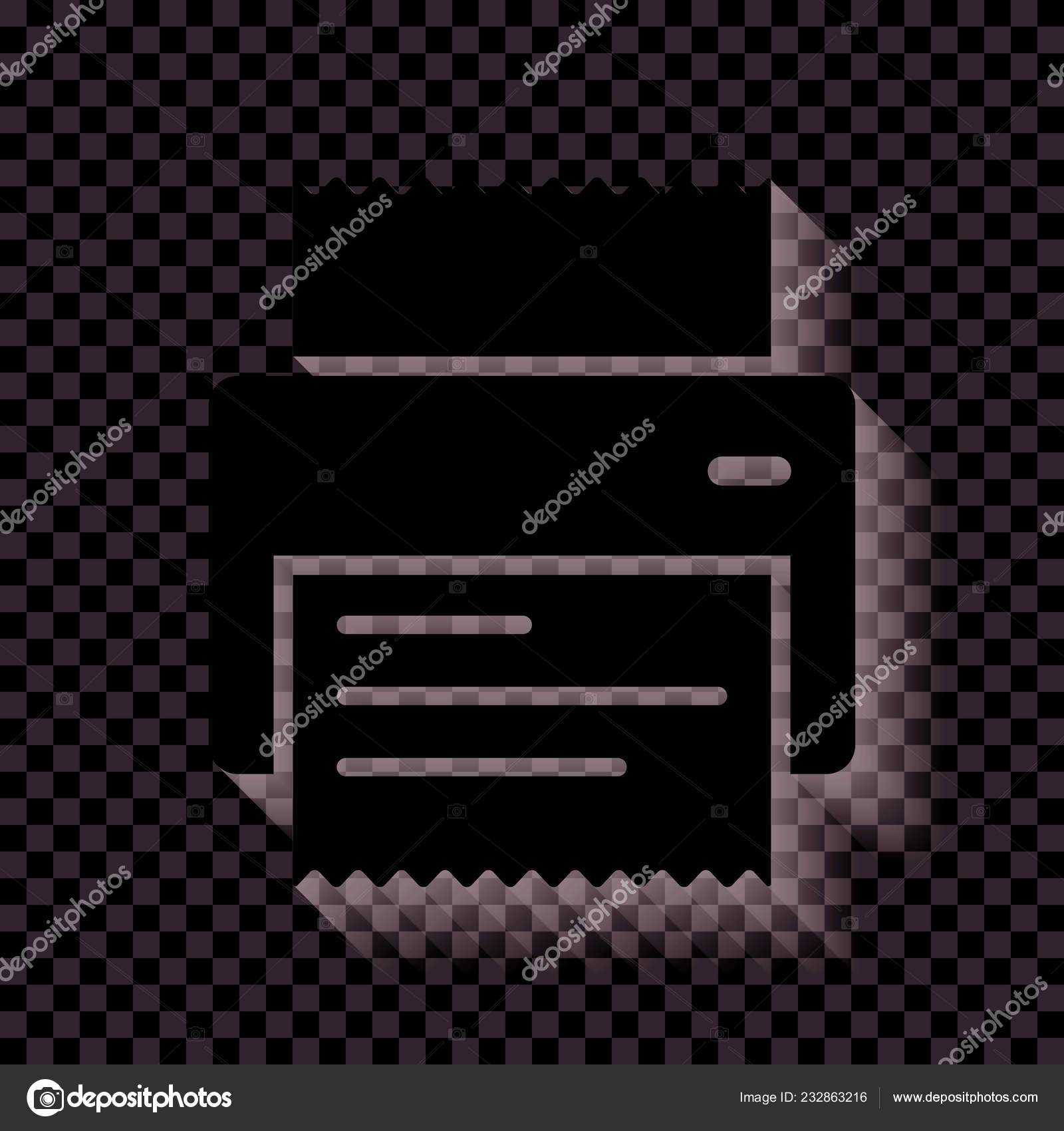 Printer Receipt Simple Icon White Icon Shadow Transparent Background ...