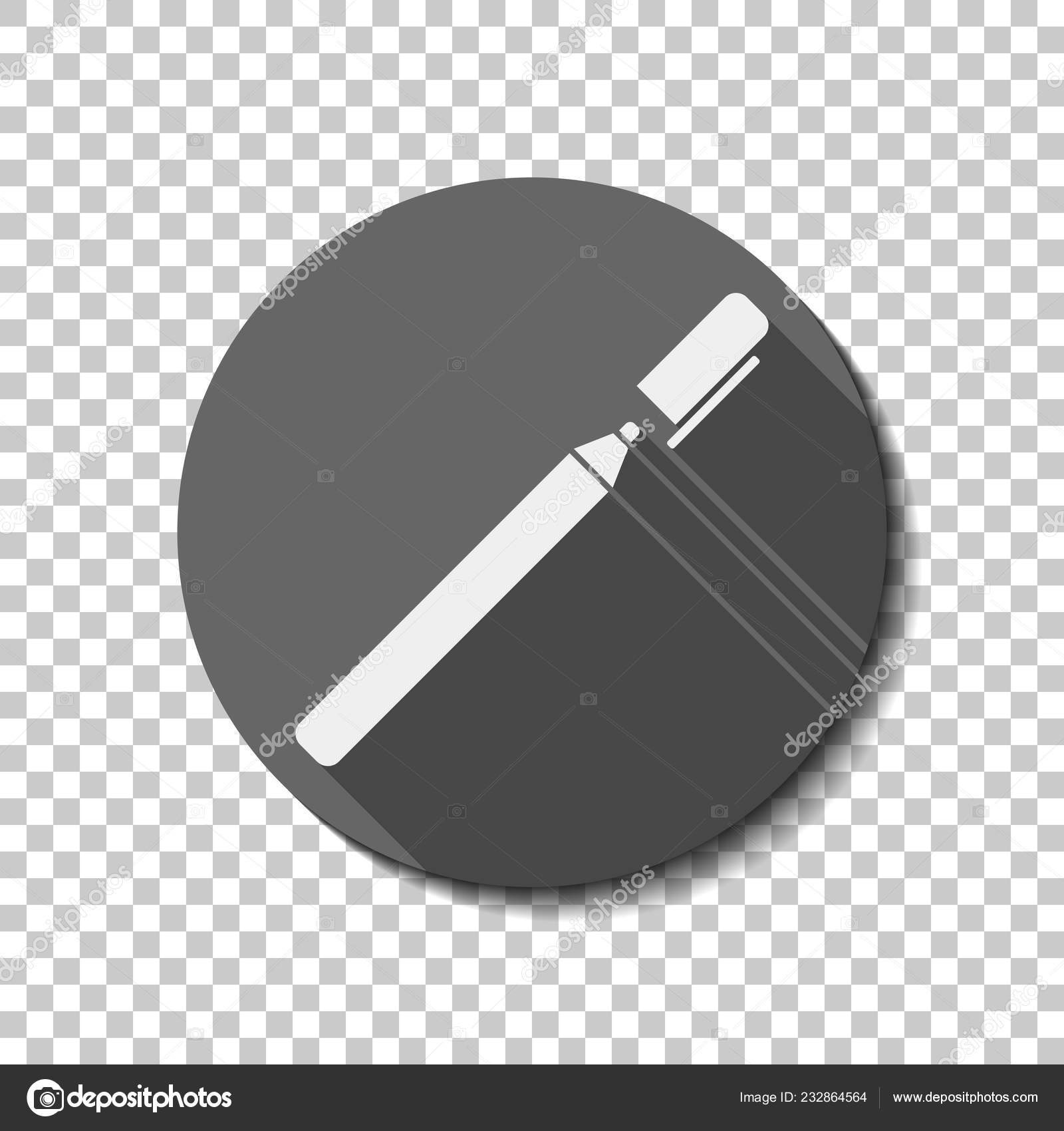Pen Marker Icon White Flat Icon Long Shadow Circle Transparent Stock ...