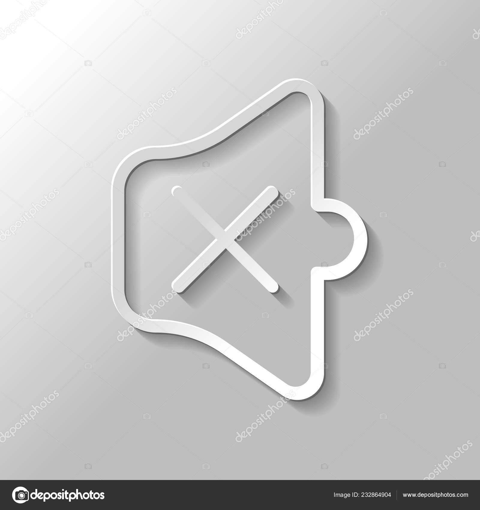 Simple Volume Mute Linear Thin Outline Paper Style Shadow Gray Stock ...