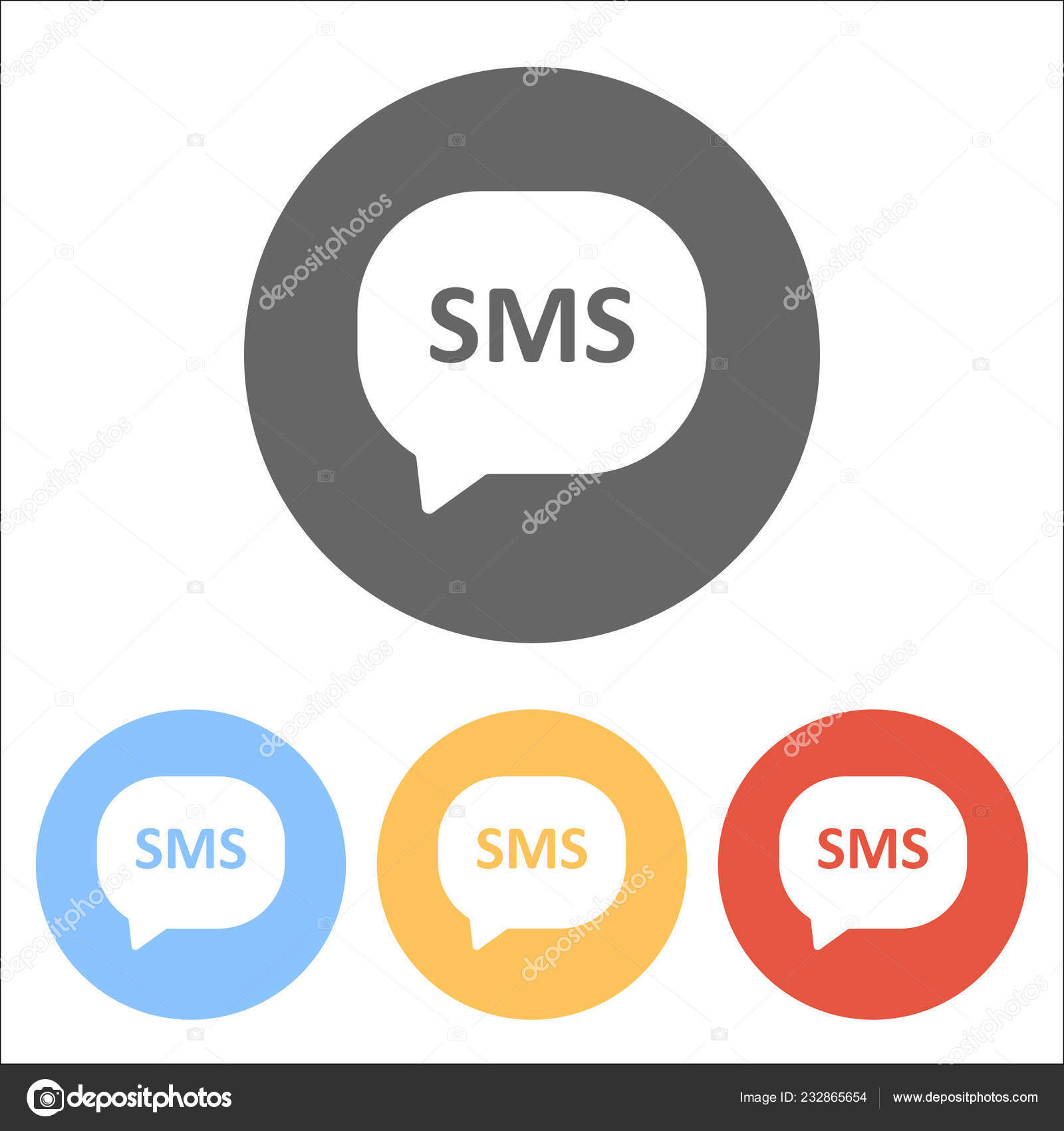 Sms Icon Set White Icons Colored Circles Stock Vector by ©fokas.pokas ...