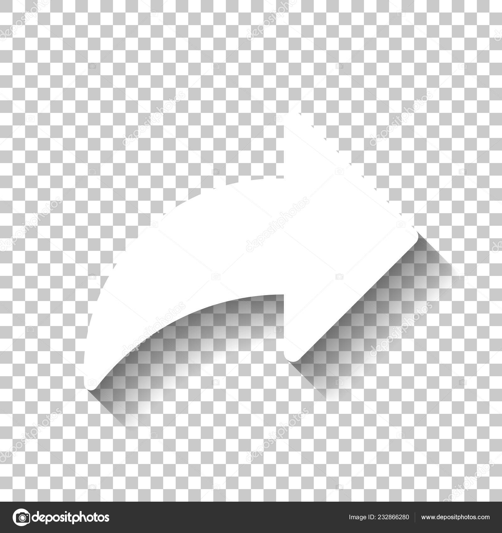 Share Icon Arrow White Icon Shadow Transparent Background Stock Vector ...