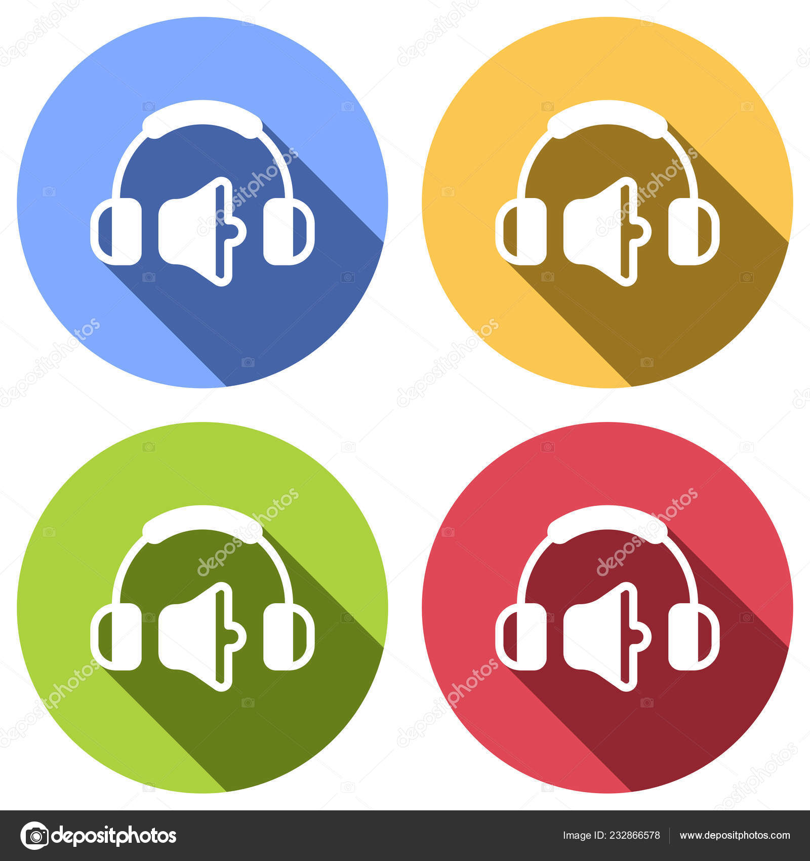 Headphones Volume Level Medium Volume Level Simple Icon Set White Stock ...