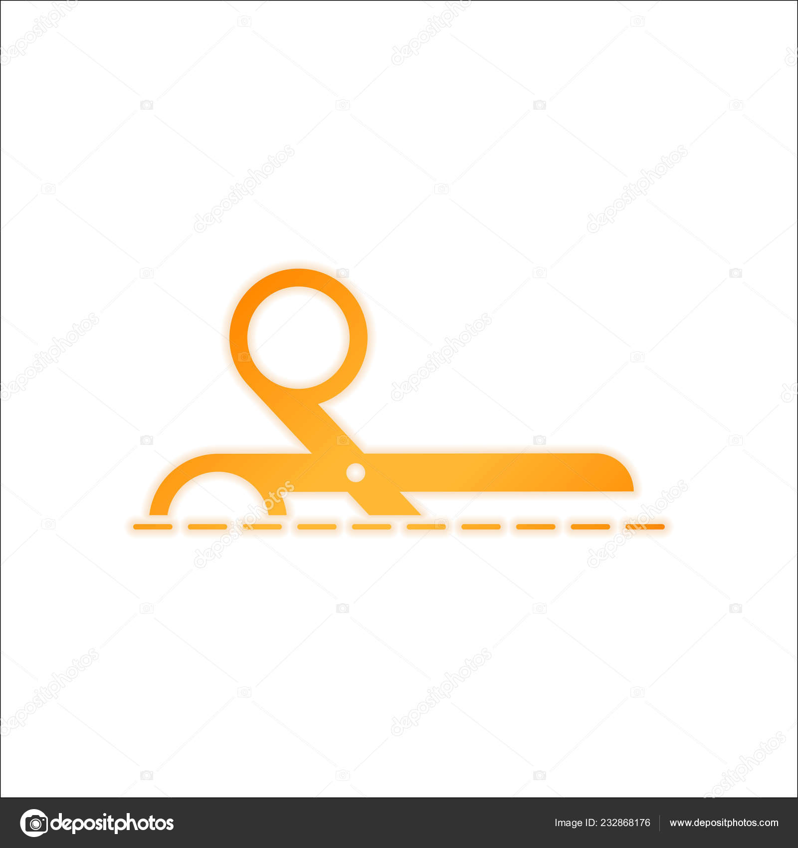 Scissors Icon Orange Sign Low Light White Background Stock Vector Image ...