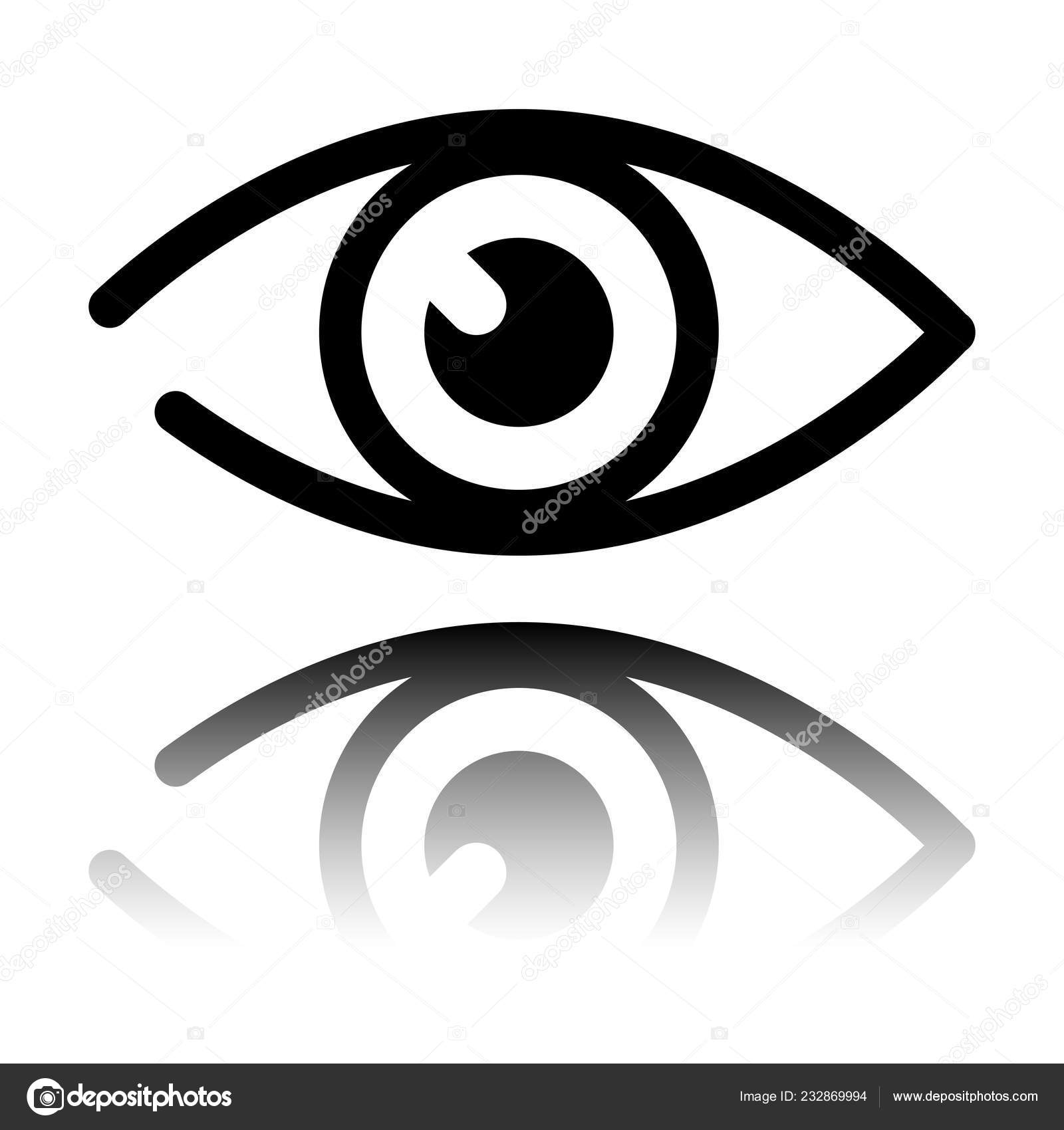 Simple Eye Icon Black Icon Mirror Reflection White Background Stock ...