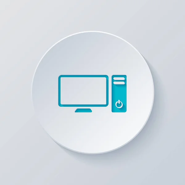 Personal Computer System Unit Monitor Dotted Outline Silhouette Shadow ...