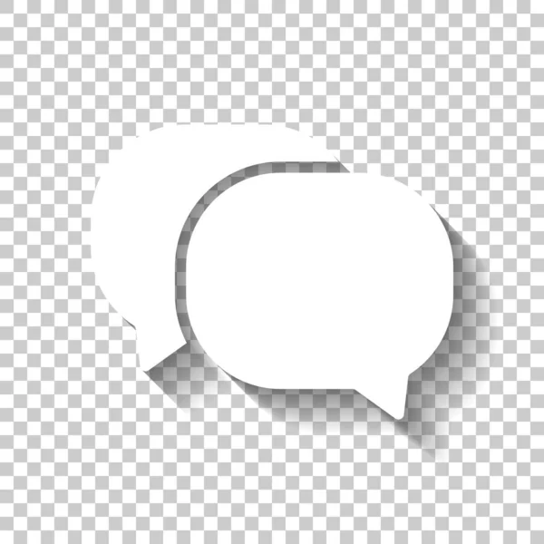 Chat Icon White Icon Shadow Transparent Background Stock Vector Image ...