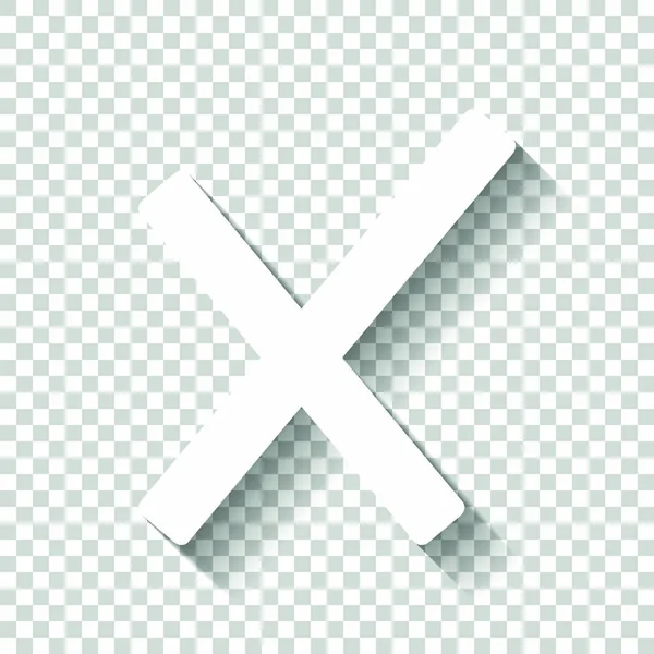 Wrong Mark Icon White Flat Icon Long Shadow Circle Transparent Stock ...