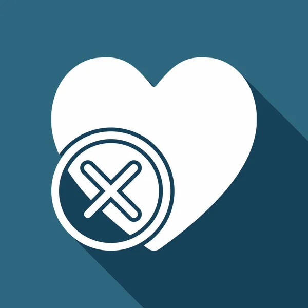 Corazón Con Cruz Silueta Simple Estilo Etiqueta Con Borde Blanco Vector ...