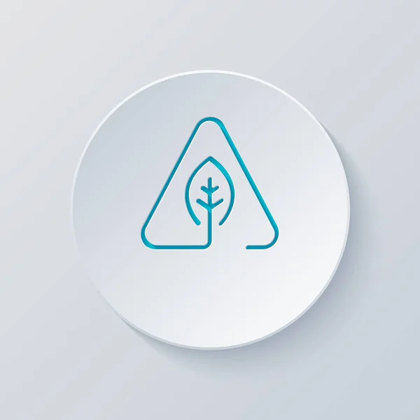 Eco Leaf Warning Triangle Problem Ecology Linear Symbol Thin Outline ...