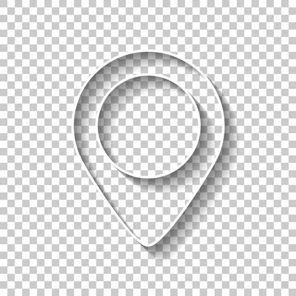 Map Label Icon White Icon Shadow Transparent Background — Stock Vector ...