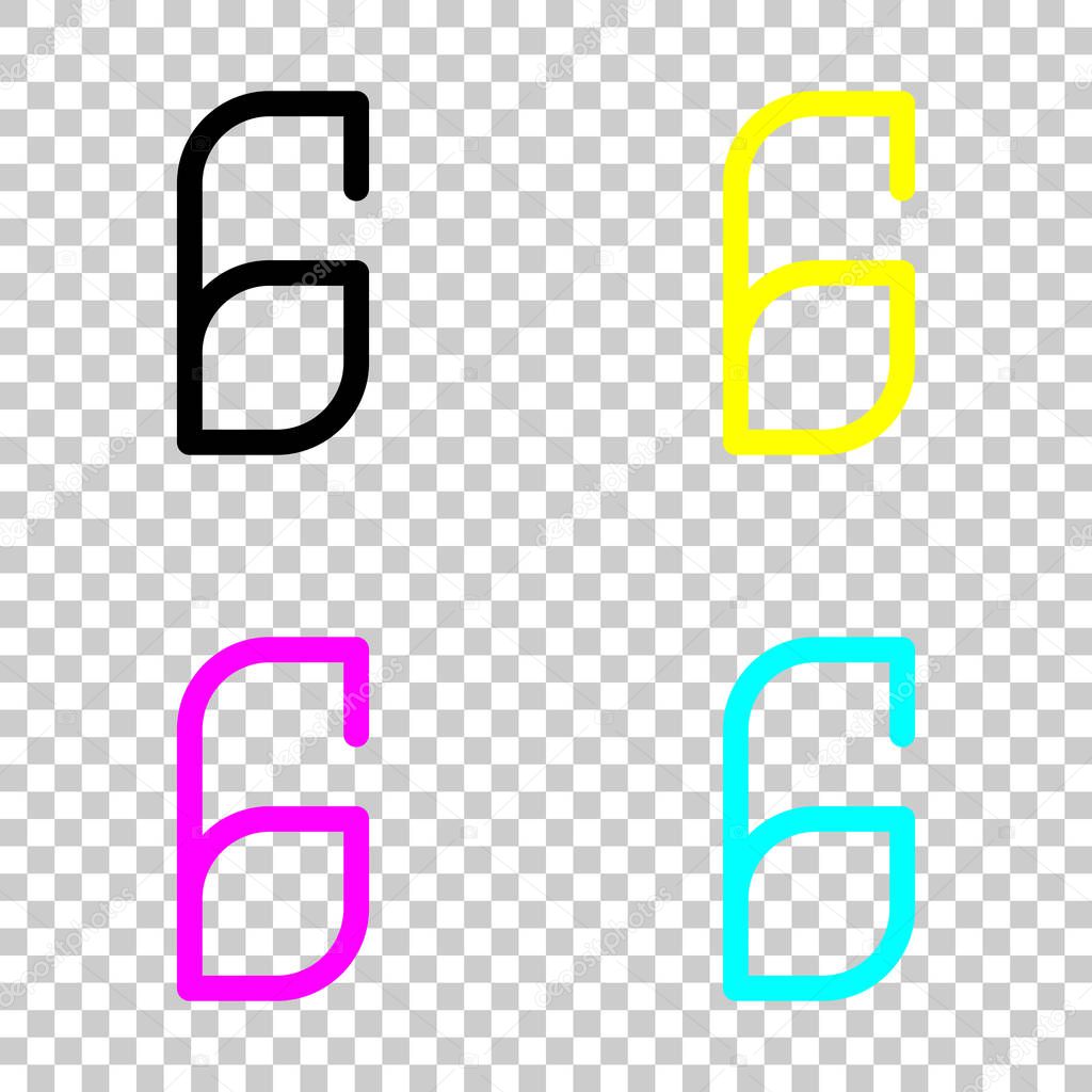Número Número Conjunto Coloreado Iconos Cmyk Sobre Fondo Transparente ...