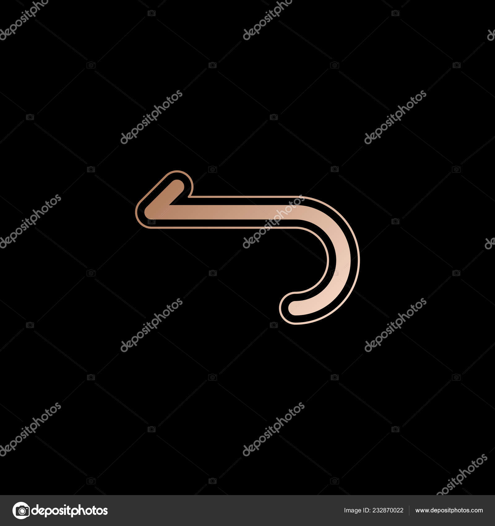 Simple Arrow Backward Navigation Icon Linear Symbol Thin Line One Stock ...