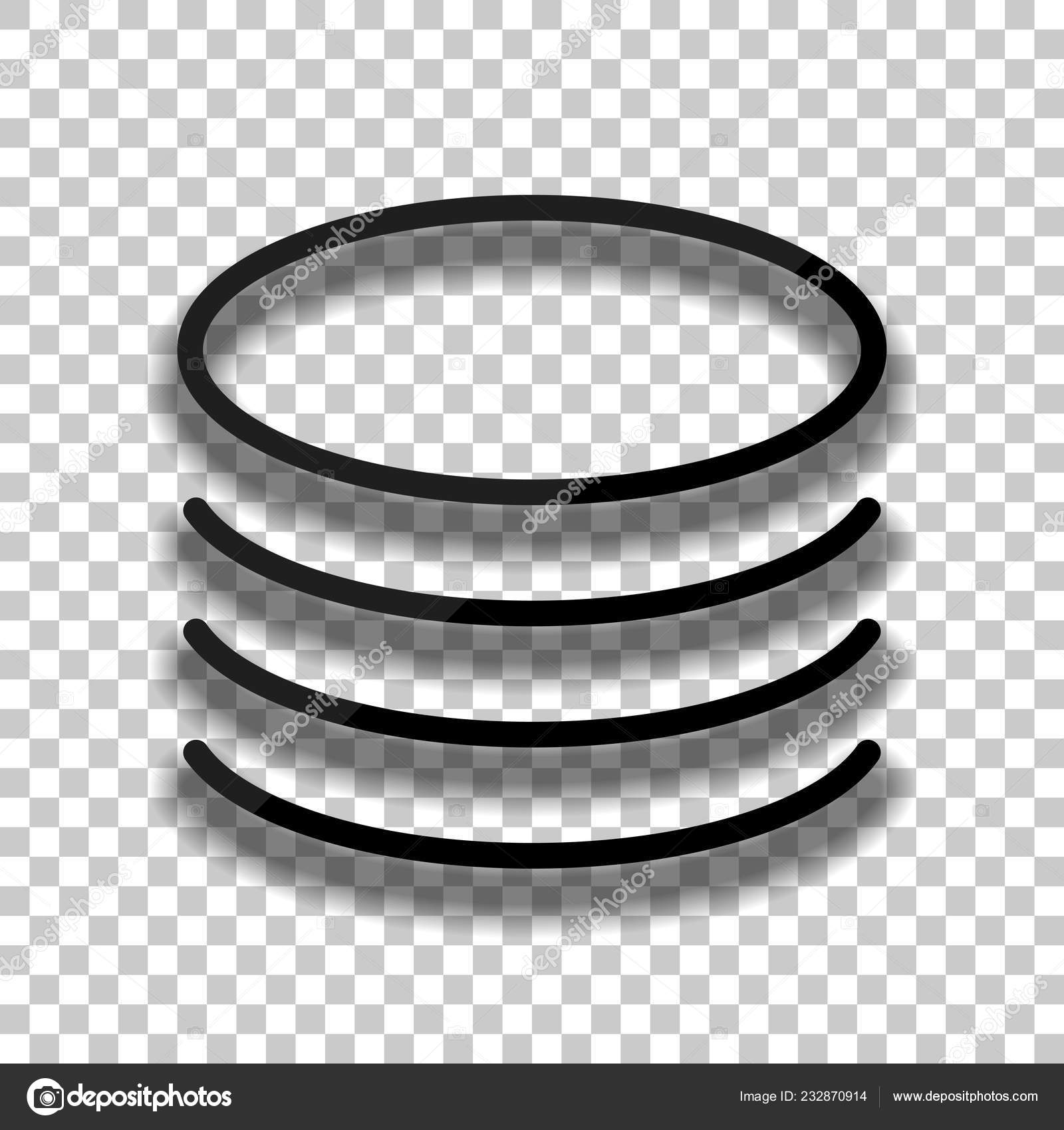 Database Icon Simple Linear Symbol Thin Outline Black Glass Icon Stock ...