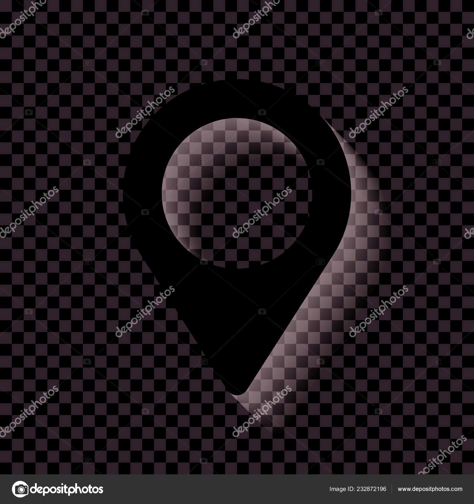 Map Label Icon White Icon Shadow Transparent Background — Stock Vector ...