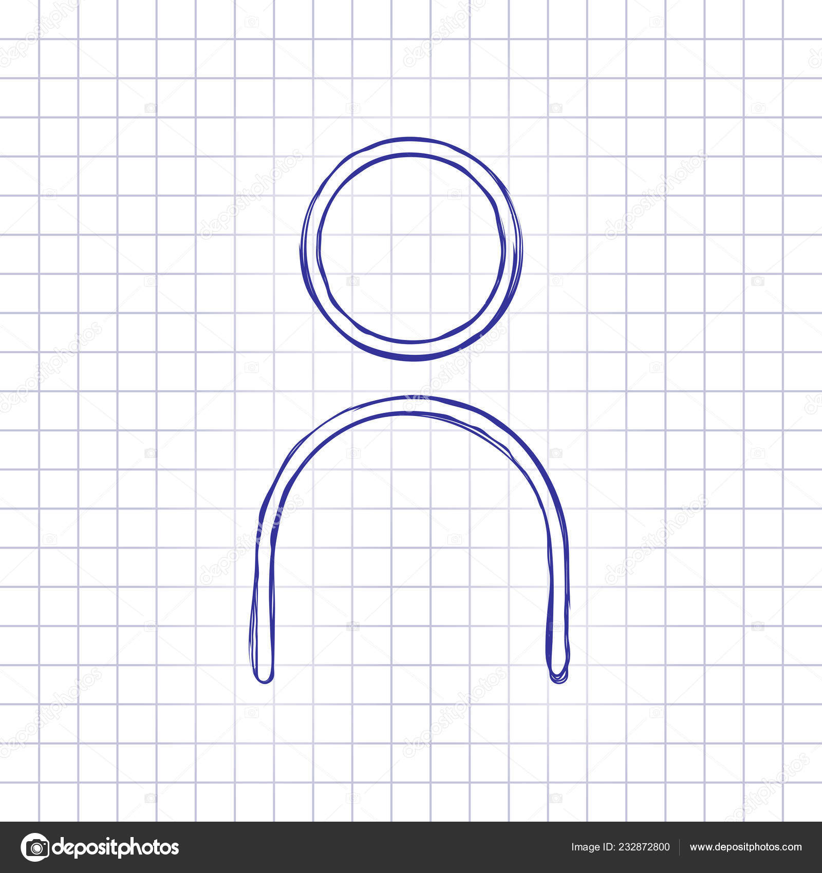 Simple Person Icon Linear Symbol Thin Outline Hand Drawn Picture Stock ...