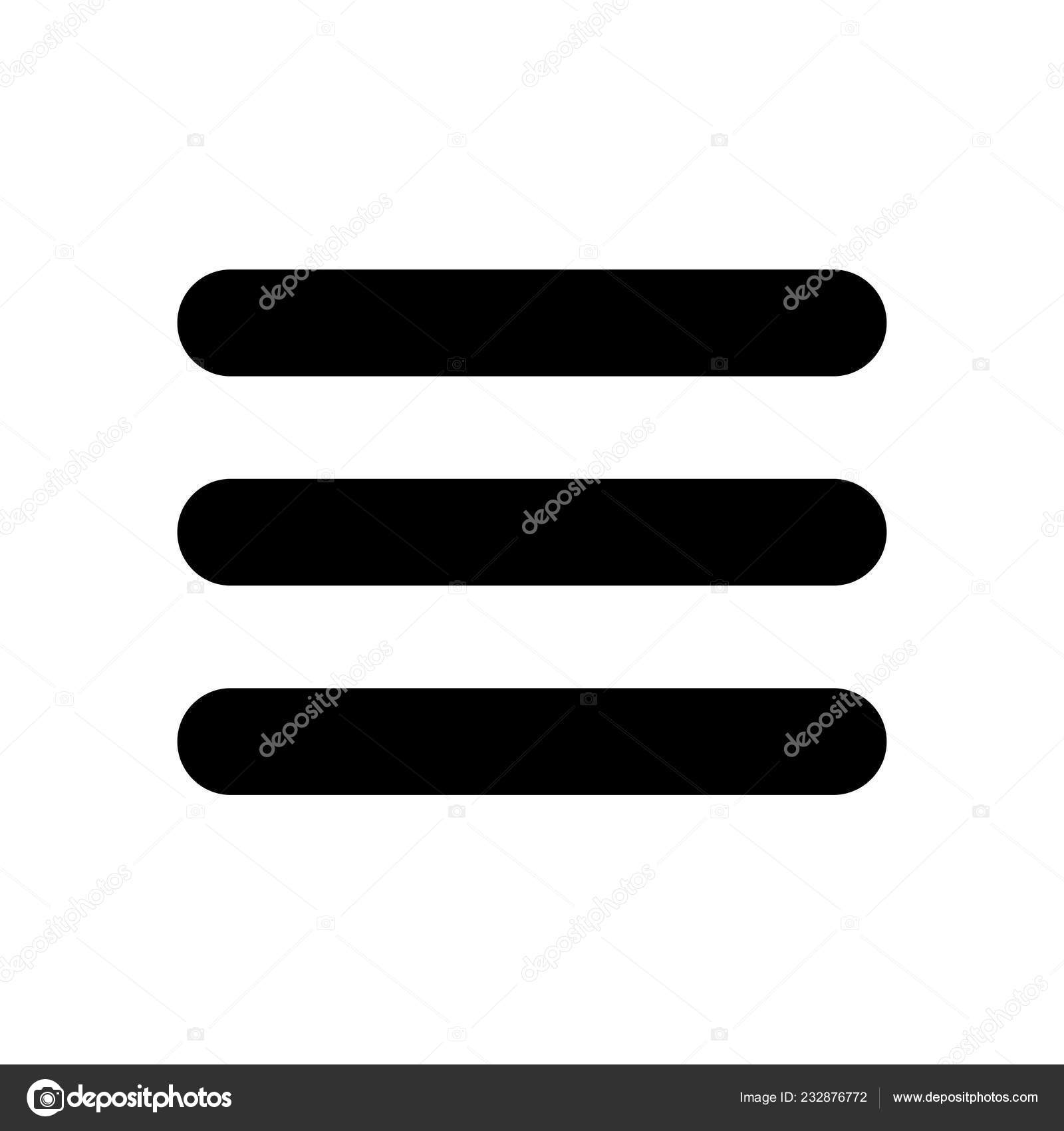 Hamburger Menu Web Icon Black White Background Stock Vector Image by ...
