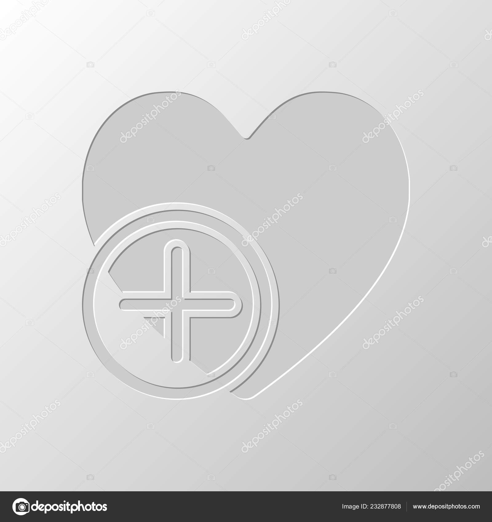Heart Simple Silhouette Paper Design Cutted Symbol Pitted Style Stock Vector Image by ©fokas ...