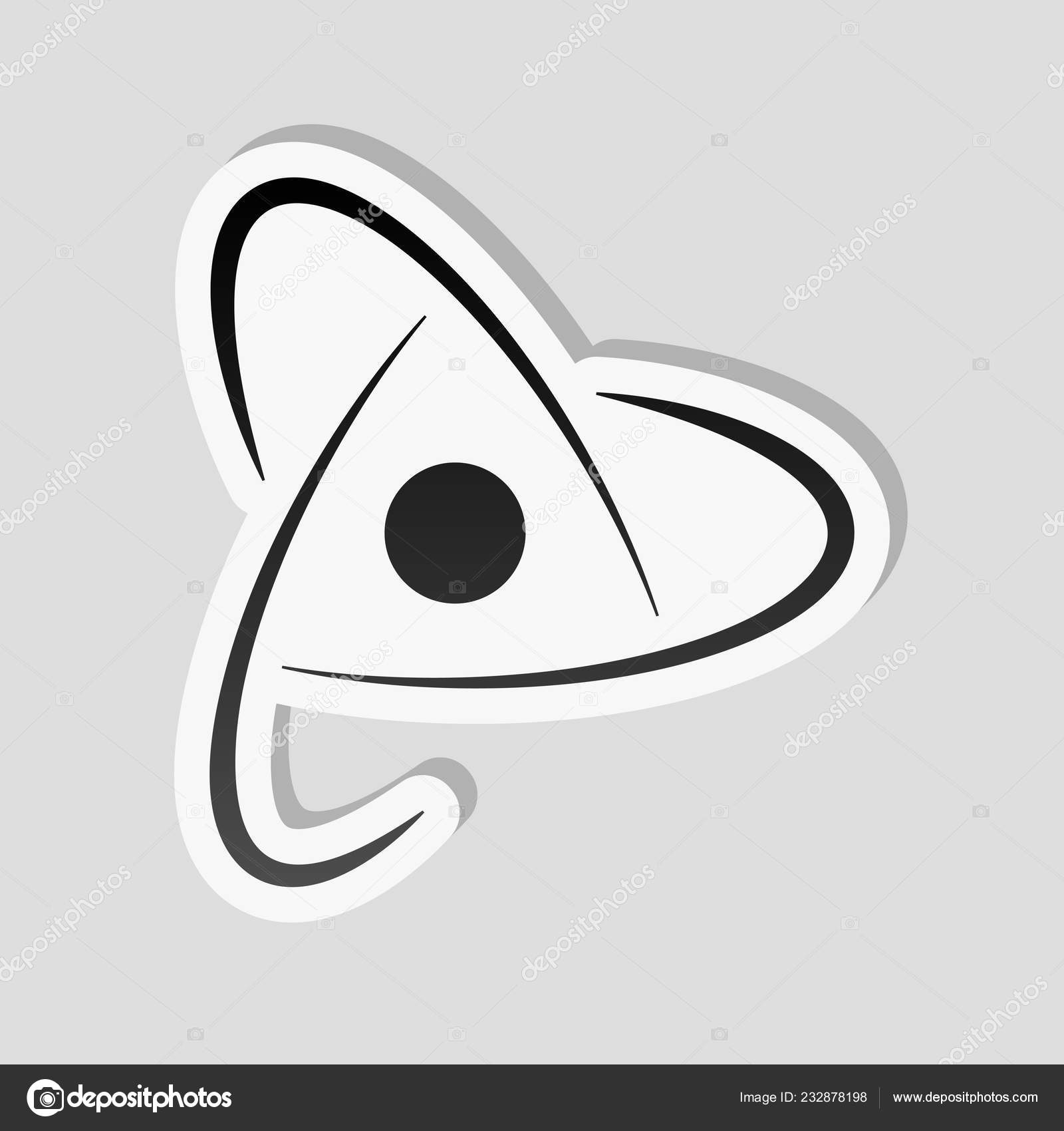 Scientific Atom Symbol Creative Logo Simple Icon Sticker Style White ...