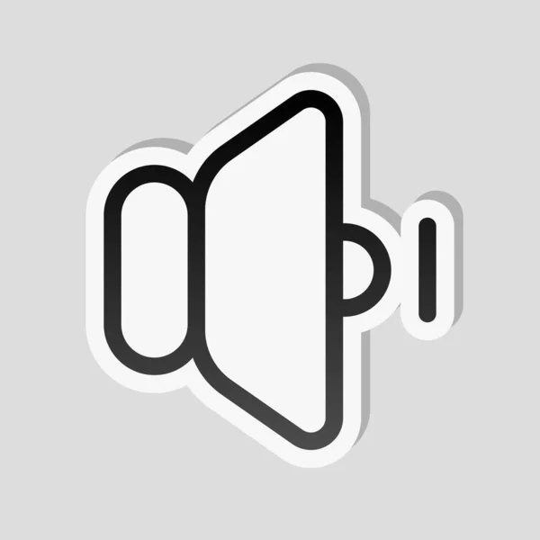 Volume Icon Sticker Style White Border Simple Shadow Gray Background ...