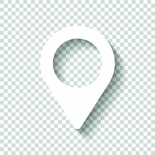 Map Label Icon White Flat Icon Long Shadow Circle Transparent Stock ...