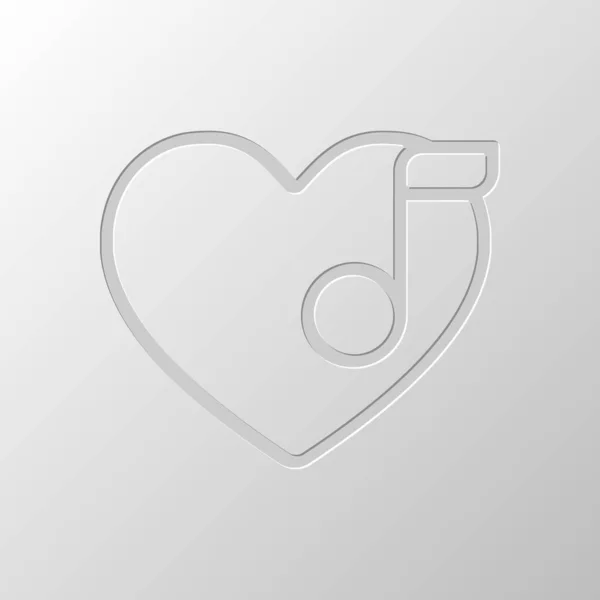 Heard Note Favourite Music Linear Icon Thin Outline Paper Style Stock ...