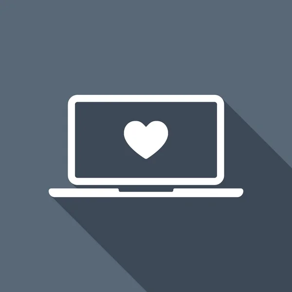 Laptop Notebook Computer Heart Screen Simple Icon Isolated Icon ...