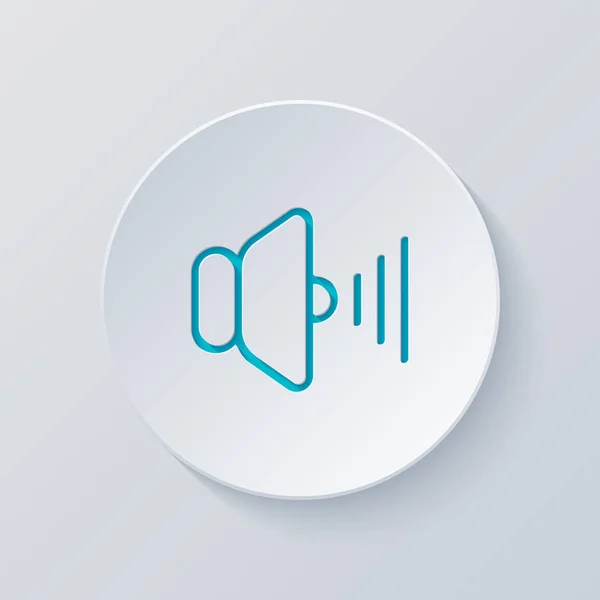 Volume Medium Icon Cut Circle Gray Blue Layers Paper Style Stock Vector ...