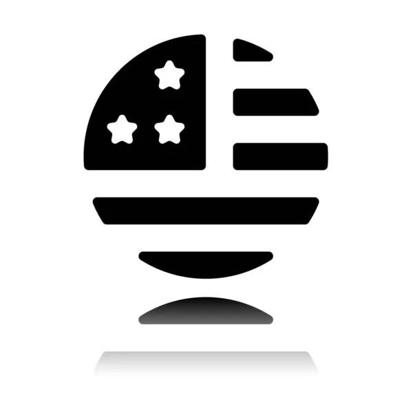 Simple Usa Flag Icon Shape Orange Sign Low Light White Stock Vector ...