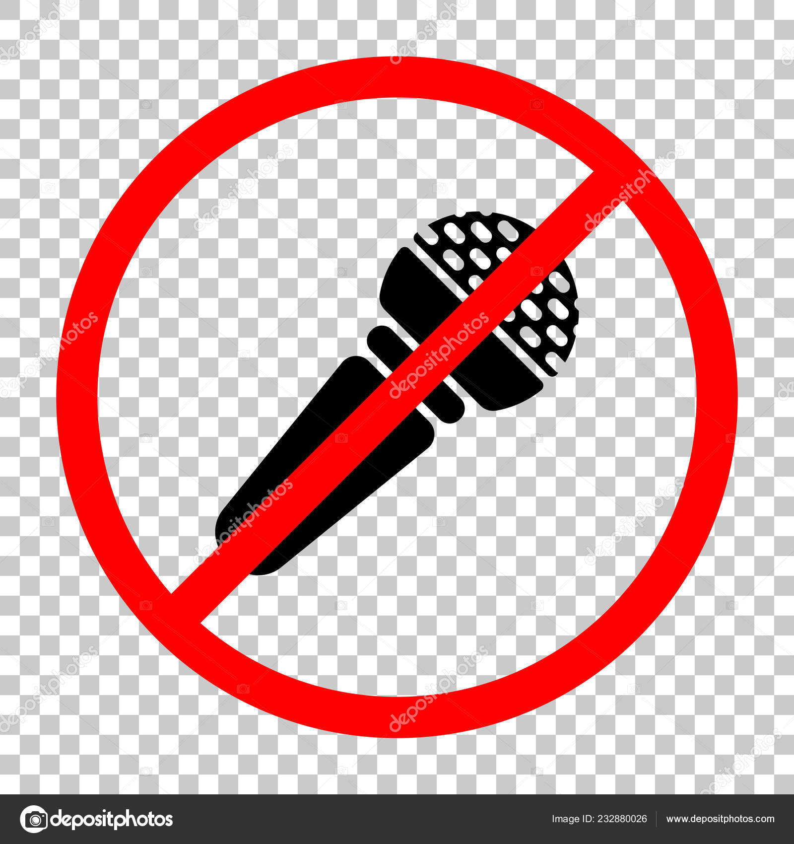Hands Microphone Icon Allowed Black Object Red Warning Sign Transparent ...