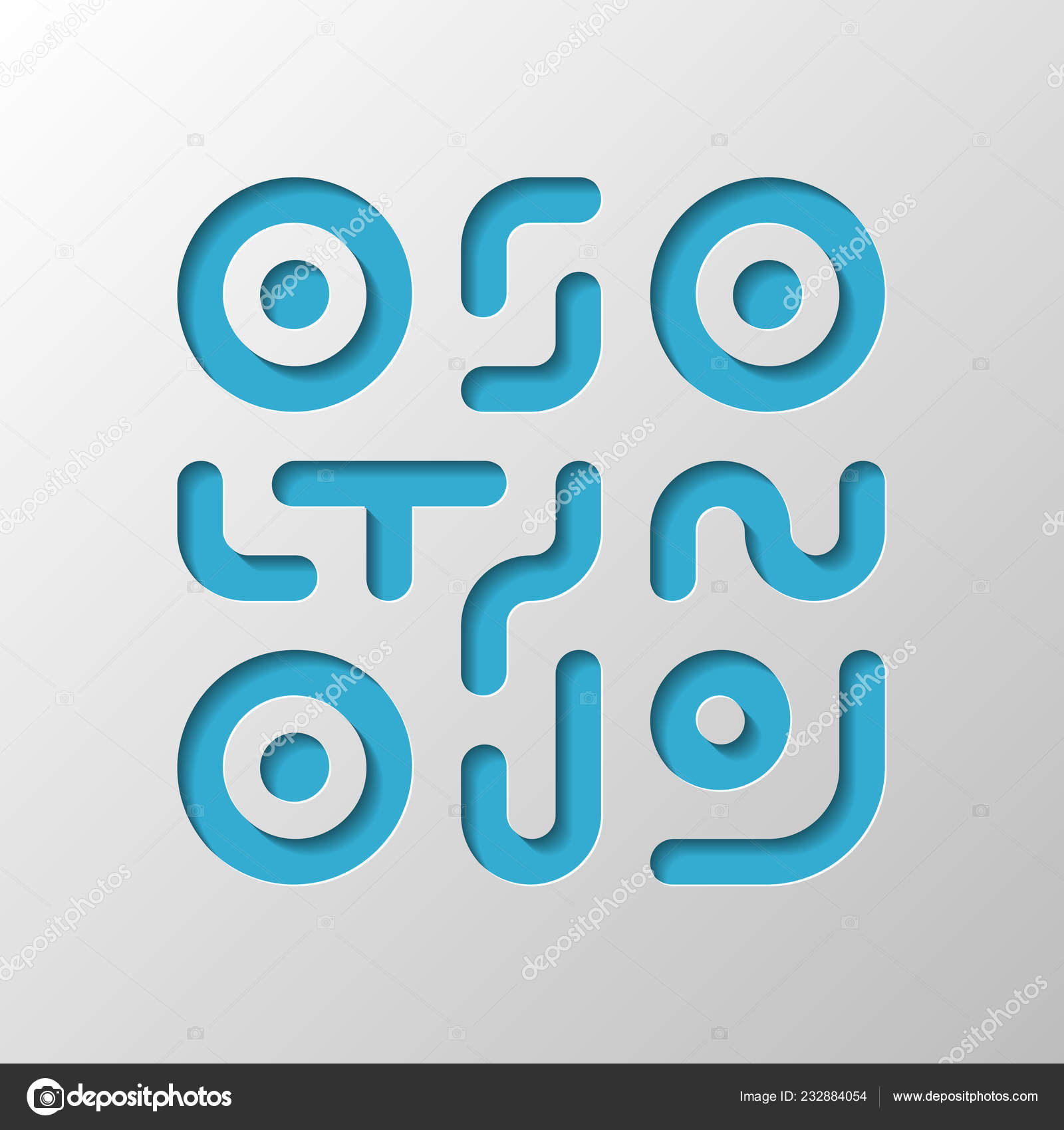 Code Technology Icon Simple Logo Paper Design Cutted Symbol Shadow ...