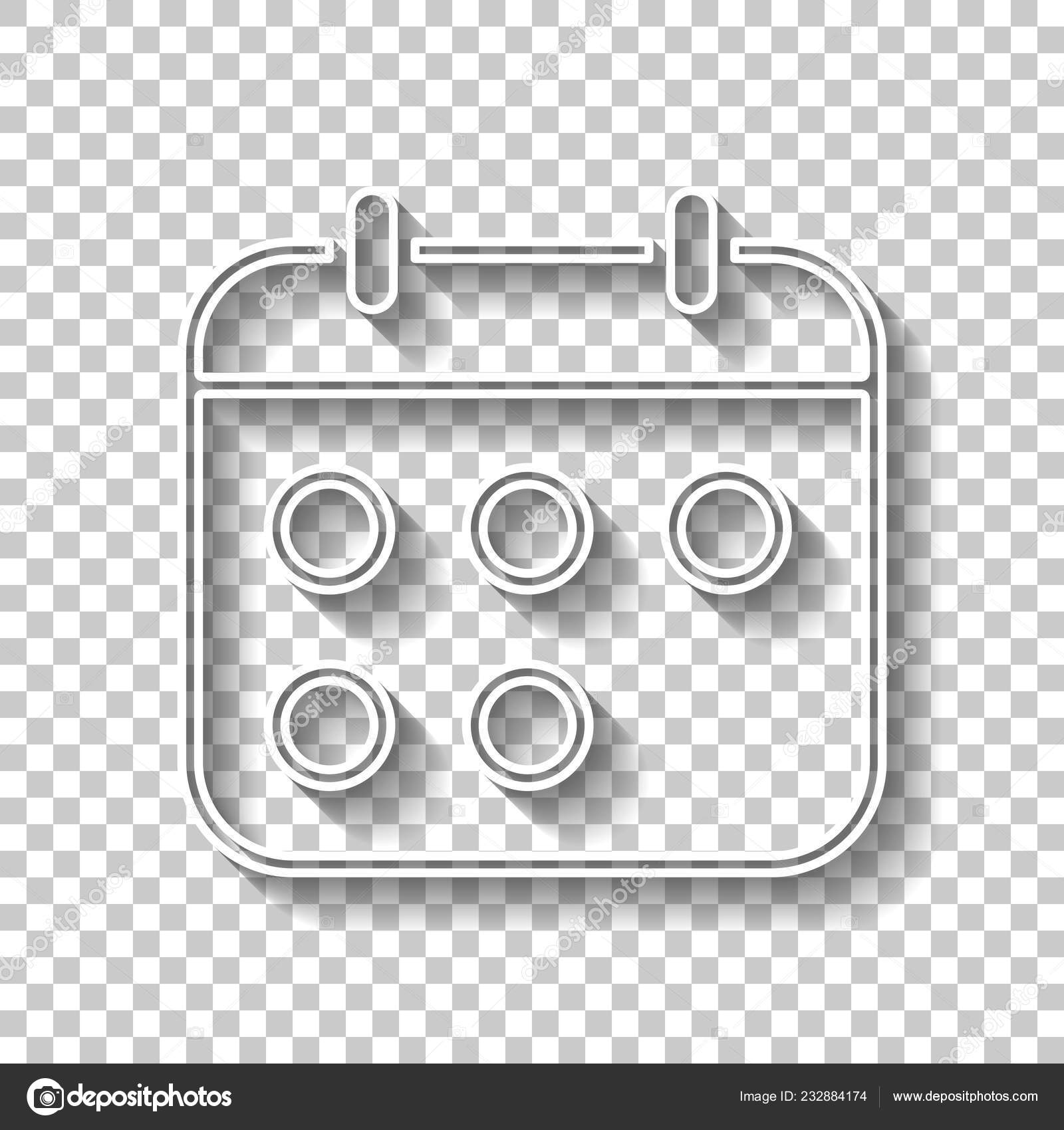 Simple Calendar Linear Thin Outline White Outline Sign Shadow ...
