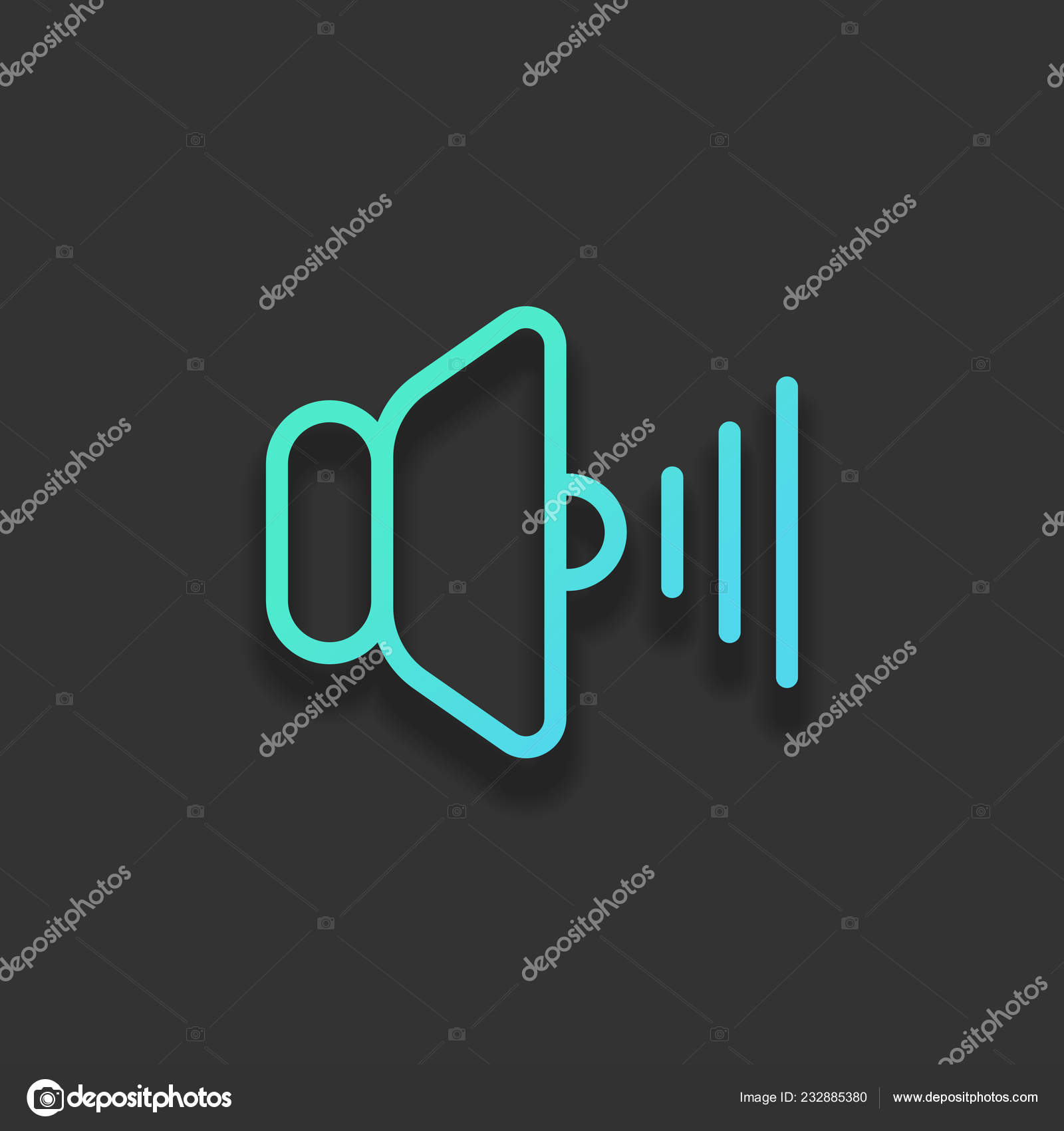 Volumen Máximo Icono Concepto Logotipo Colorido Con Sombra Suave Sobre ...