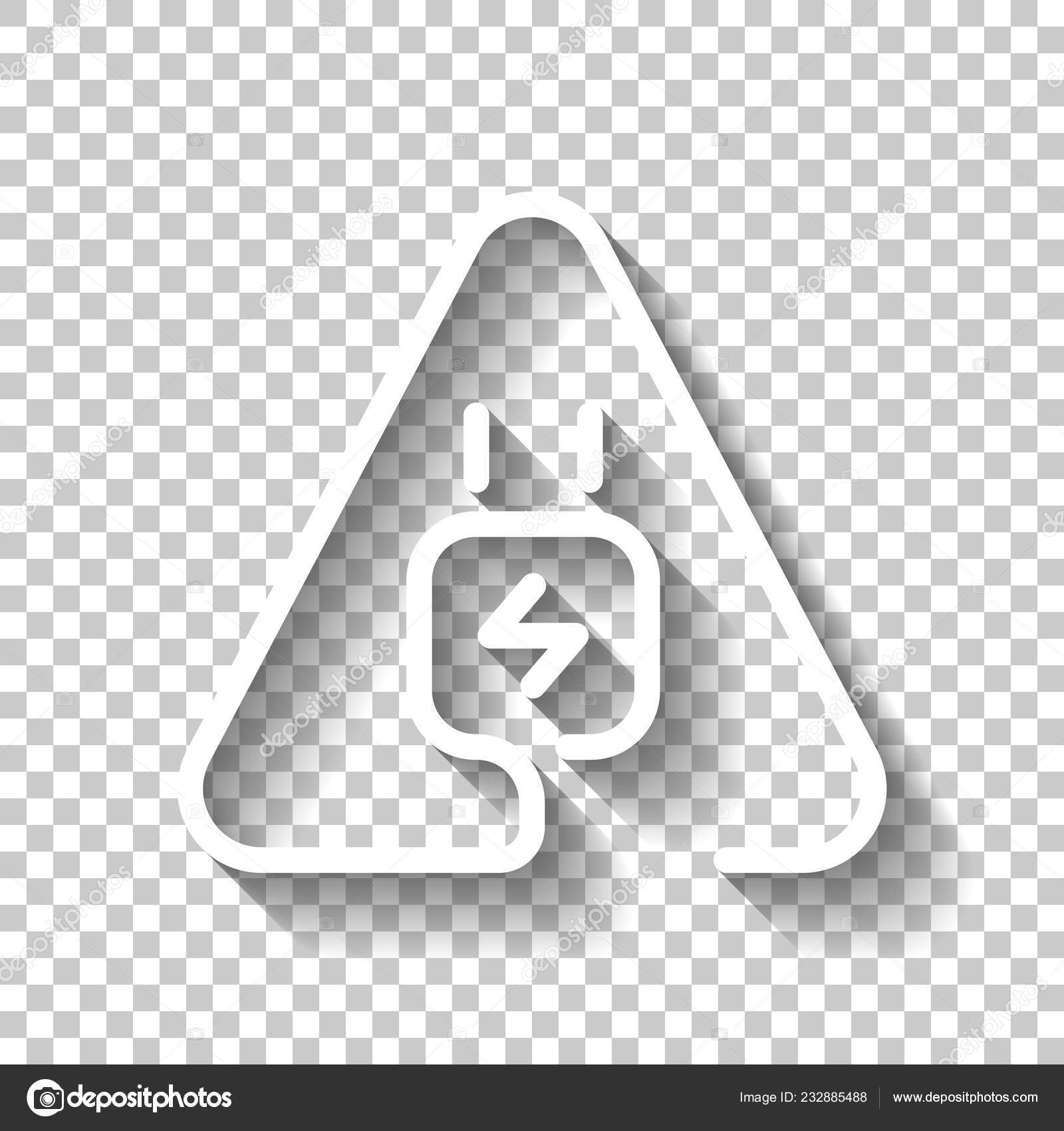 Electric Power Plug Warning Triangle Simple Linear Icon Thin Outline ...