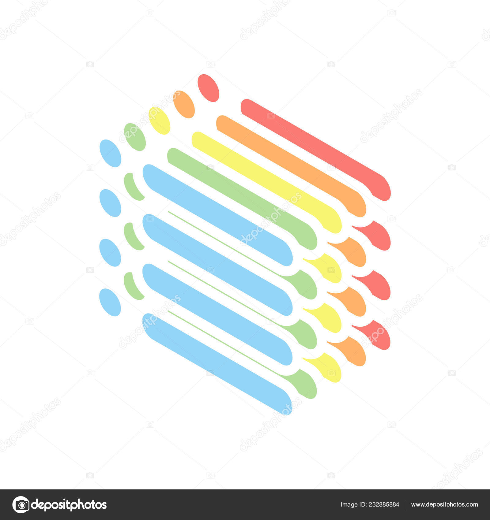 Simple List Menu Icon Stack Colorful Isometric Icons White Background Stock Vector Image by ...