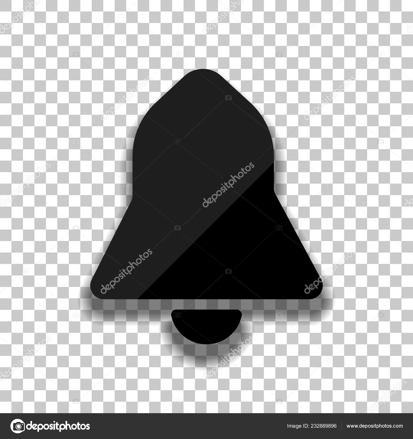Black Bell Icon Black Glass Icon Soft Shadow Transparent Background ...