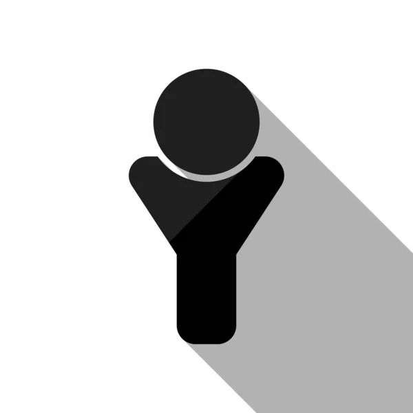 Simple Male Symbol Man Icon Black Icon Mirror Reflection White Stock ...