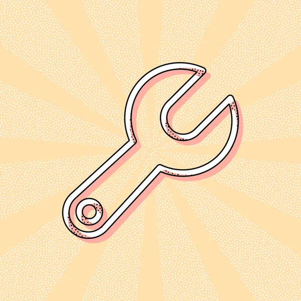 Simple Wrench Linear Thin Outline Hand Drawn Picture Paper Sheet Stock ...