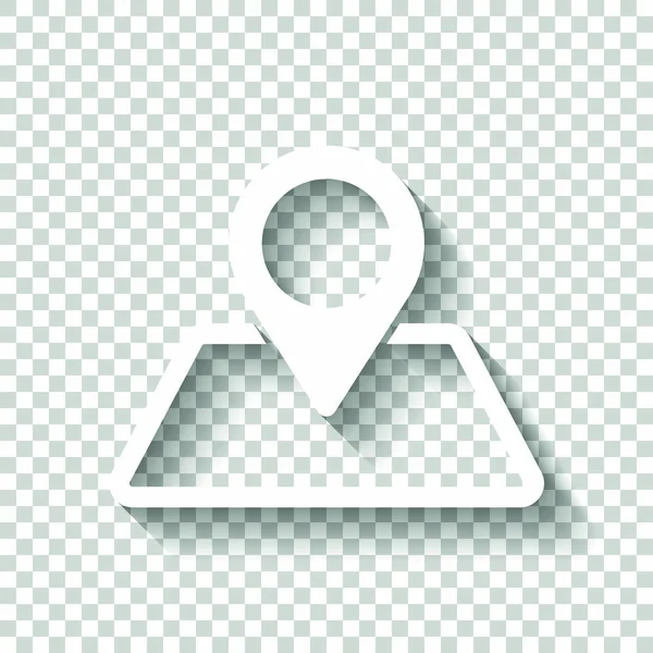 Map Label Icon White Icon Shadow Transparent Background — Stock Vector ...