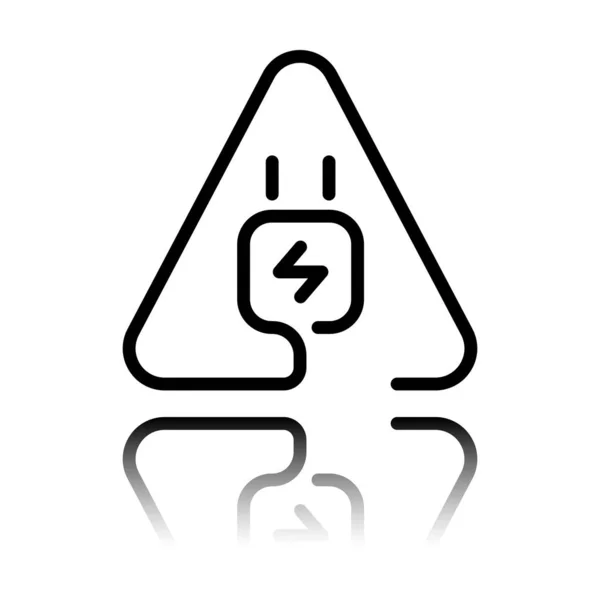 Electric Power Plug Warning Triangle Simple Linear Icon Thin Outline ...