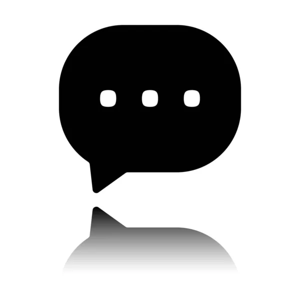 Chat Icon Black Icon Mirror Reflection White Background Stock Vector by ...