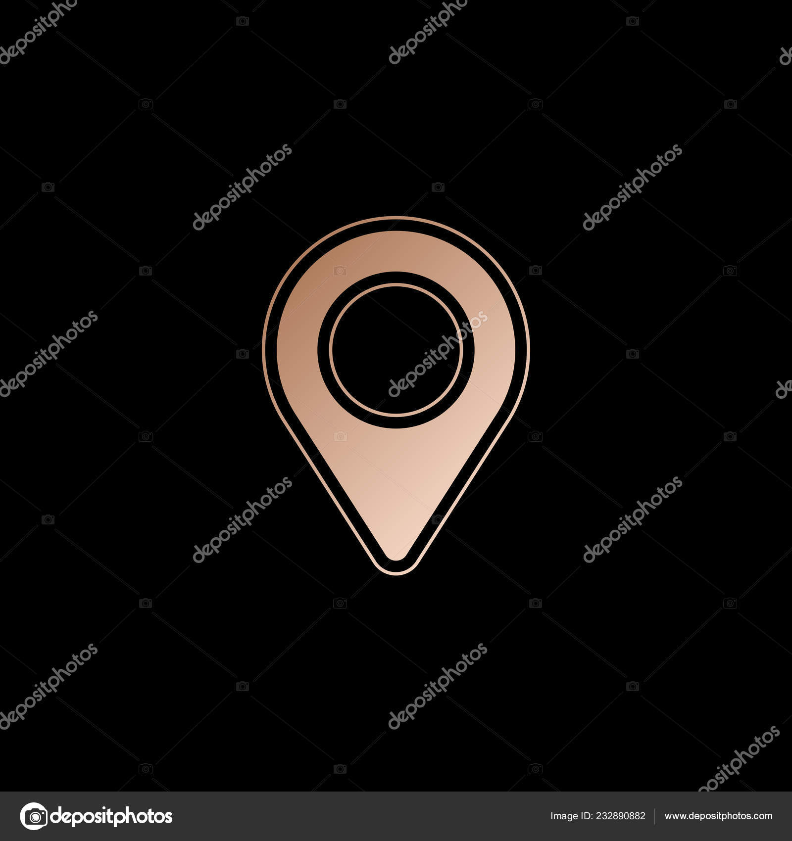 Map Label Icon Red Gold Style Black Background Stock Vector Image by ...