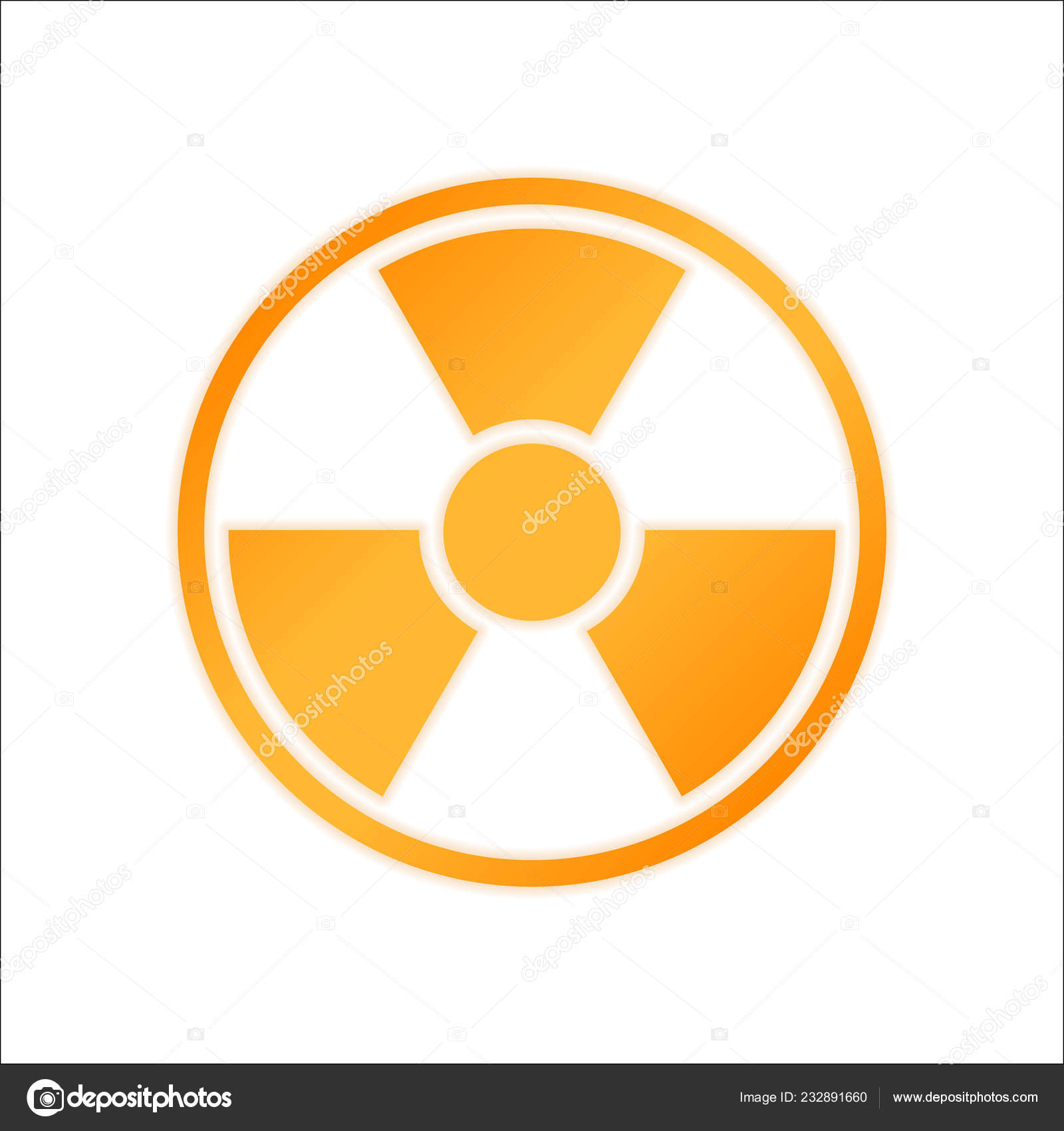 Hazard Radiation Simple Silhouette Orange Sign Low Light White ...