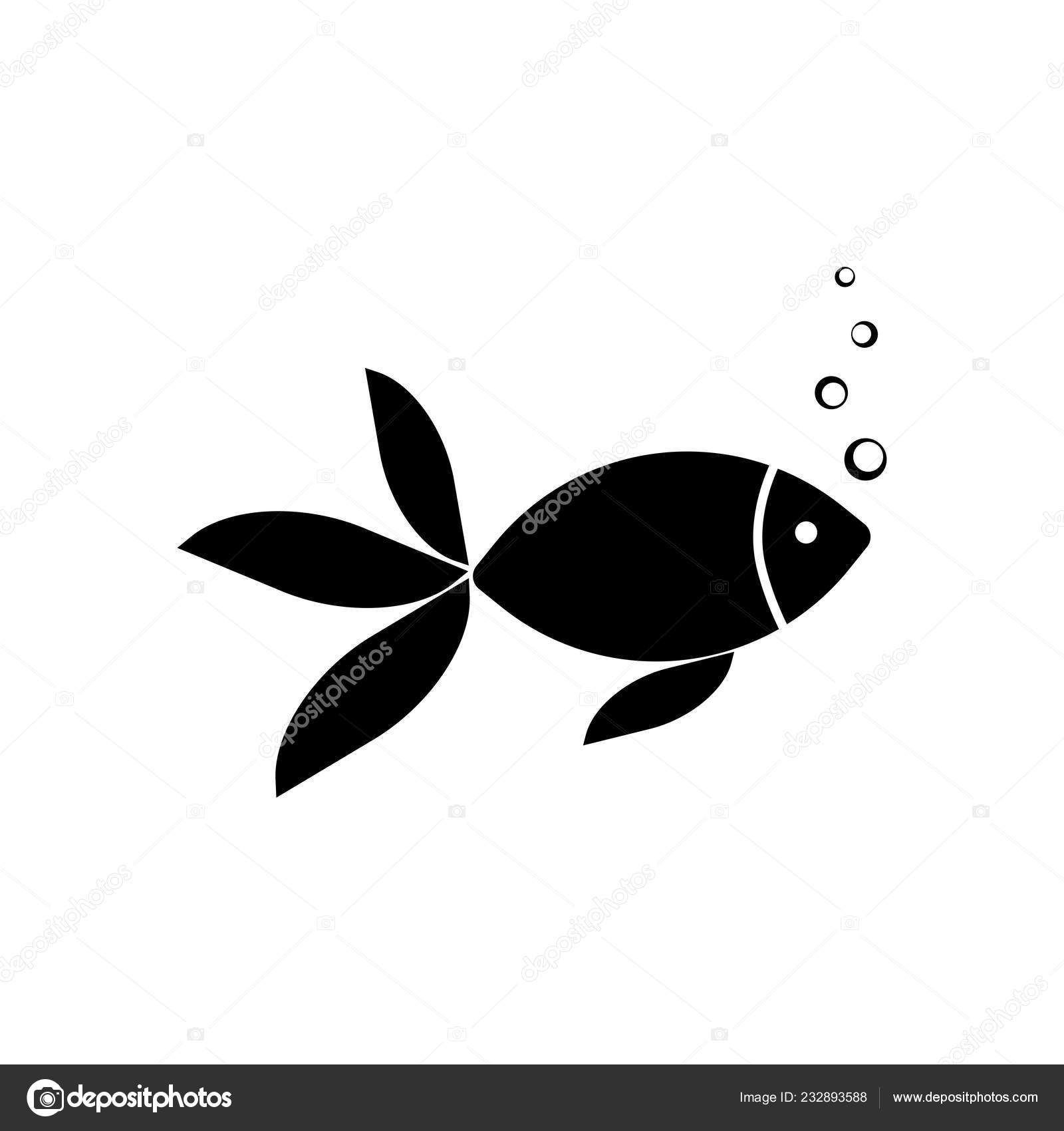 Fish Bubbles Icon Black Icon White Background Stock Vector by ©fokas ...