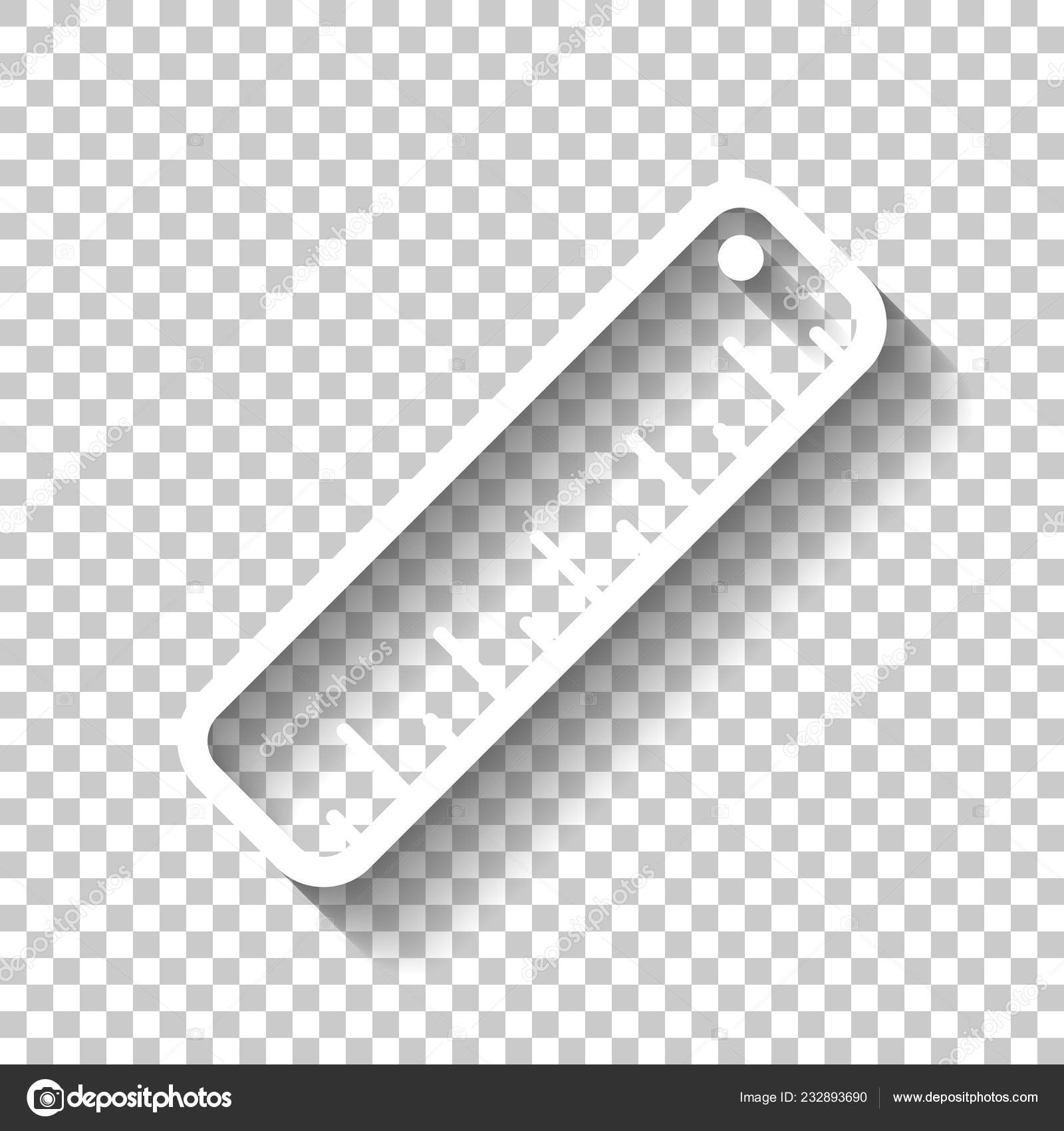 Simple Ruler Icon White Icon Shadow Transparent Background Stock Vector ...