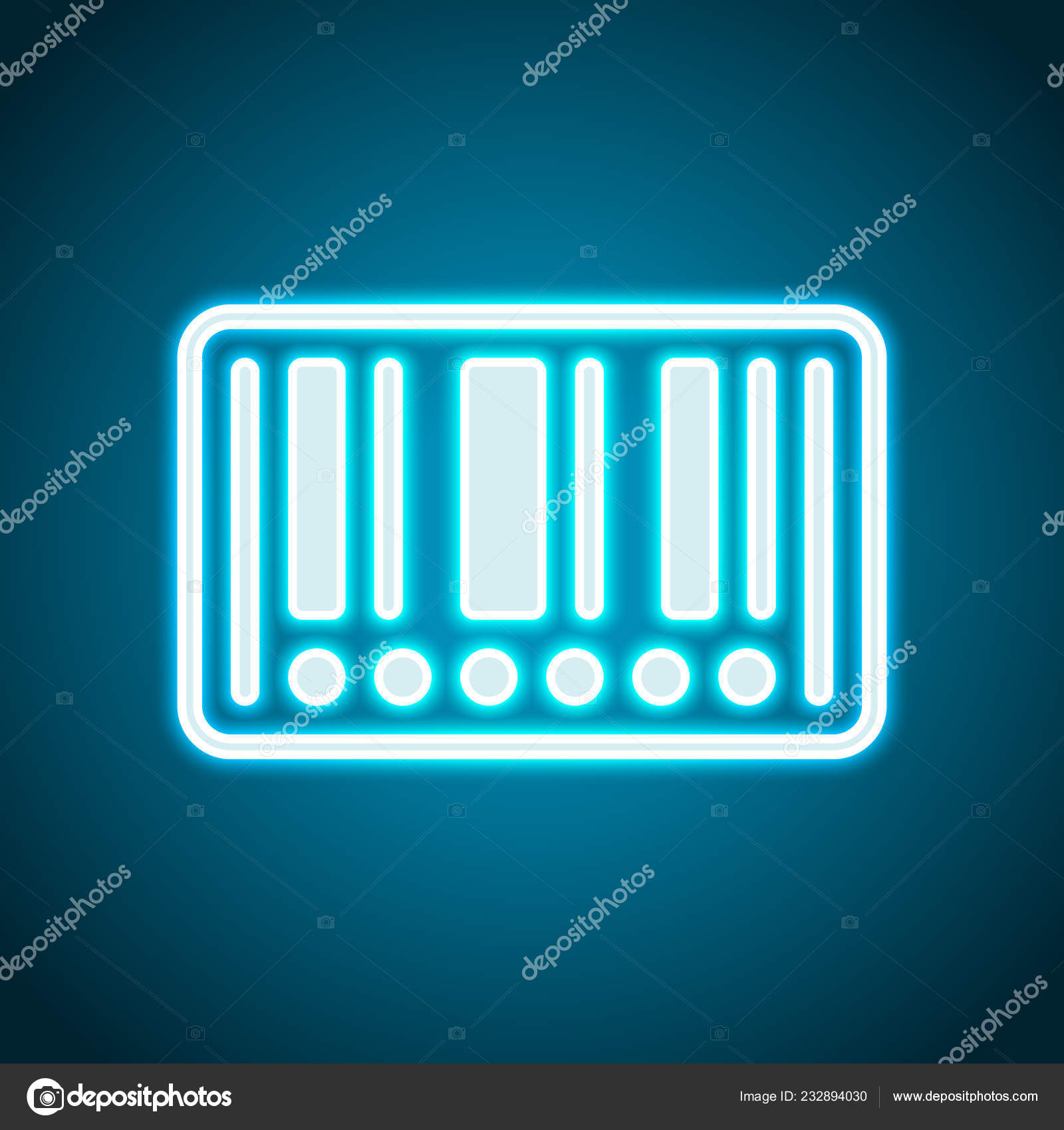 Barcode Label Icon Circles Instead Numbers Neon Style Light Decoration ... Barcode Label Icon Circles Instead Numbers Neon Style Light Decoration ...