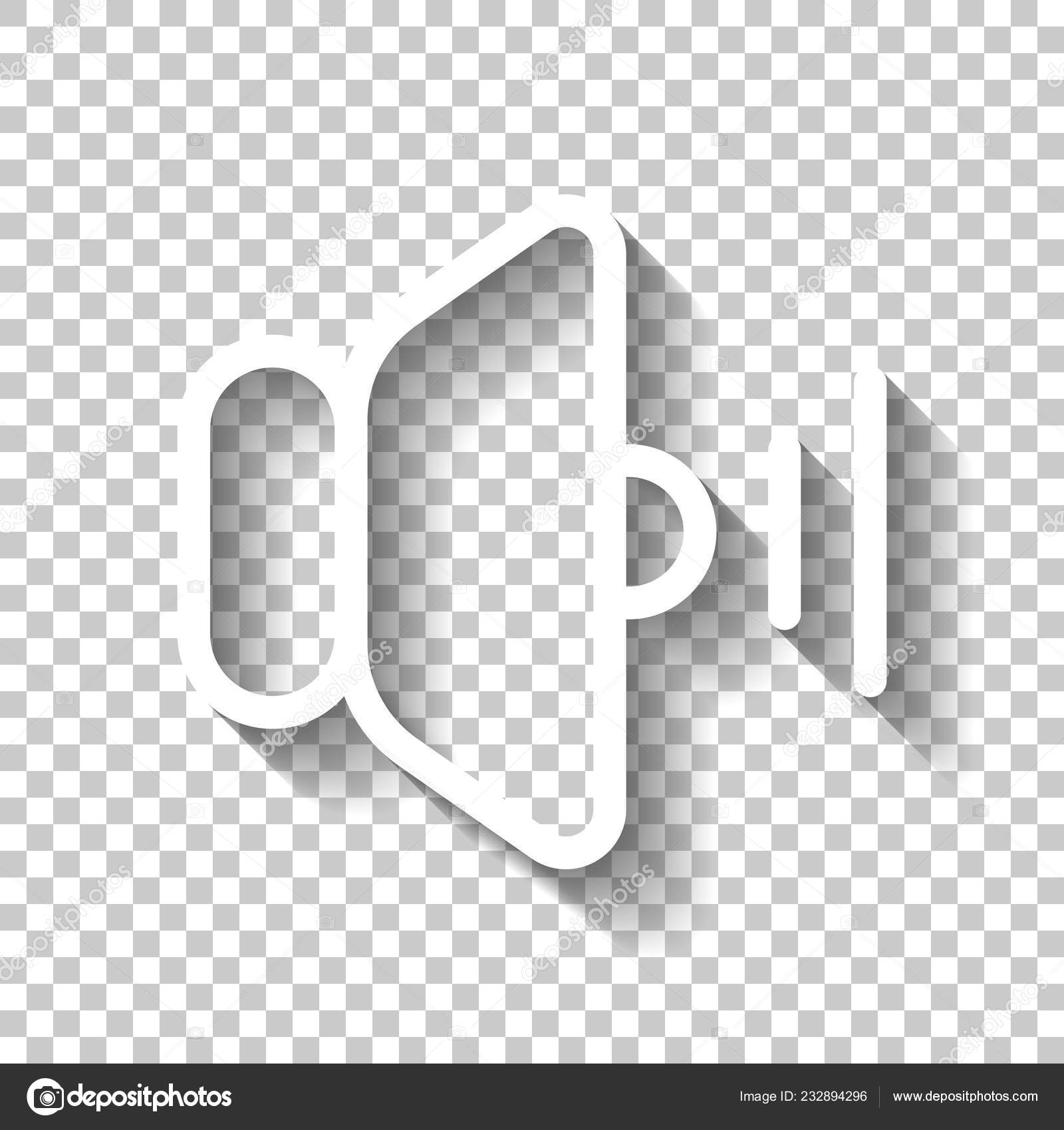 Volume Medium Icon White Icon Shadow Transparent Background Stock ...