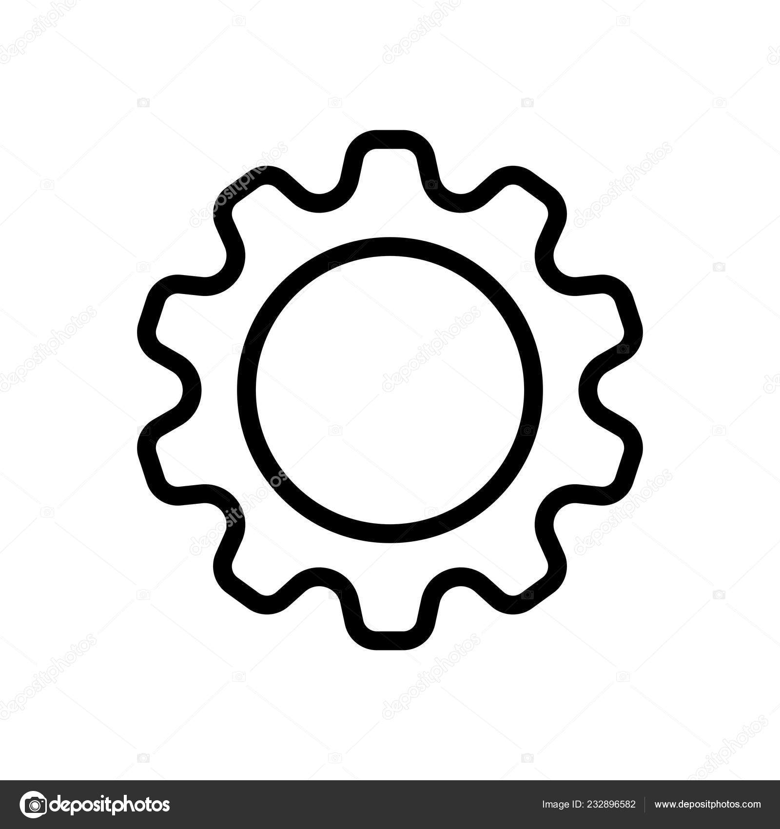 Simple Gear Drawing Gear Icon Set. Simple Gear Wheel Collection.
