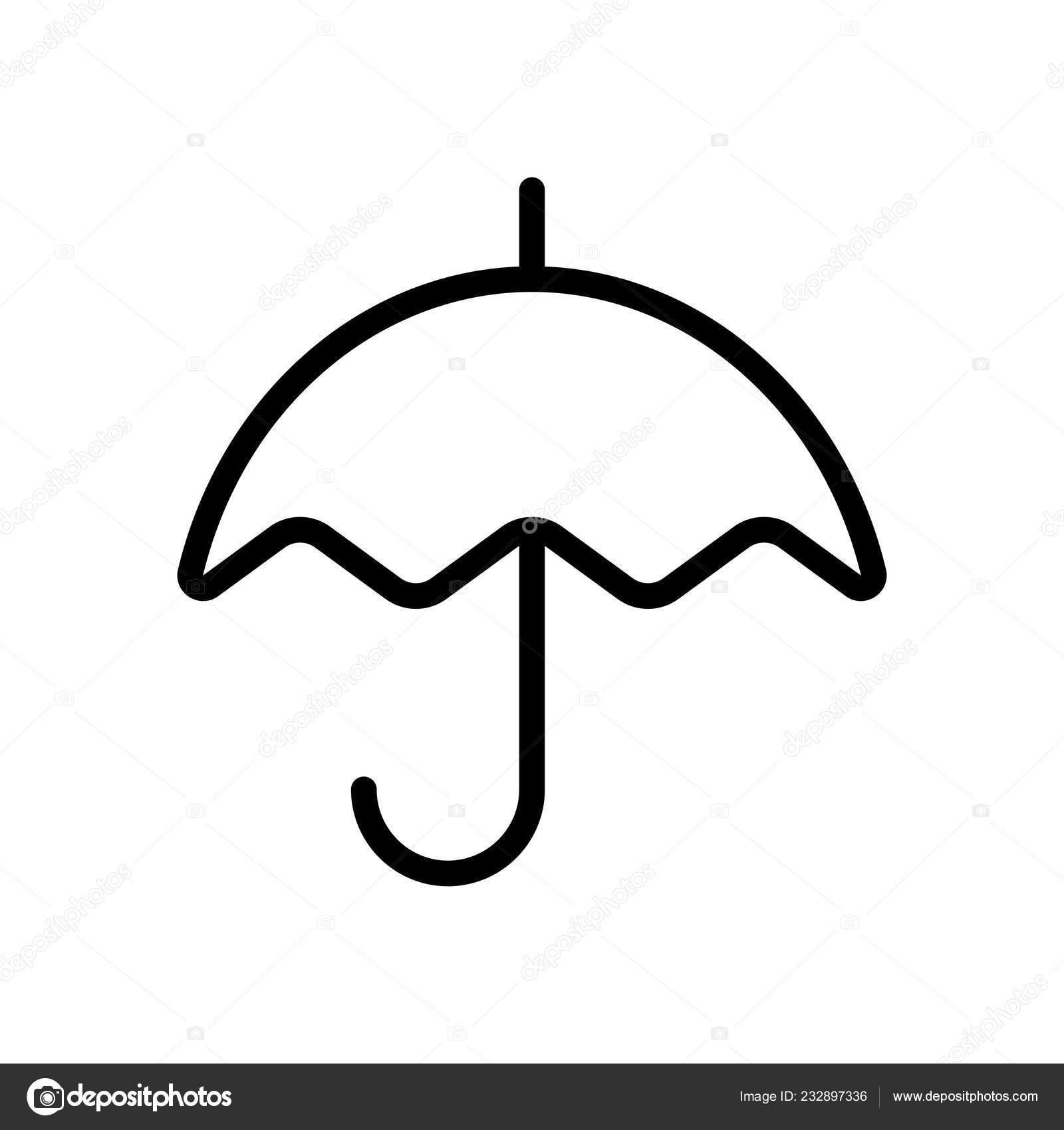 Simple Umbrella Icon Linear Thin Outline Stock Vector Image by ©fokas ...