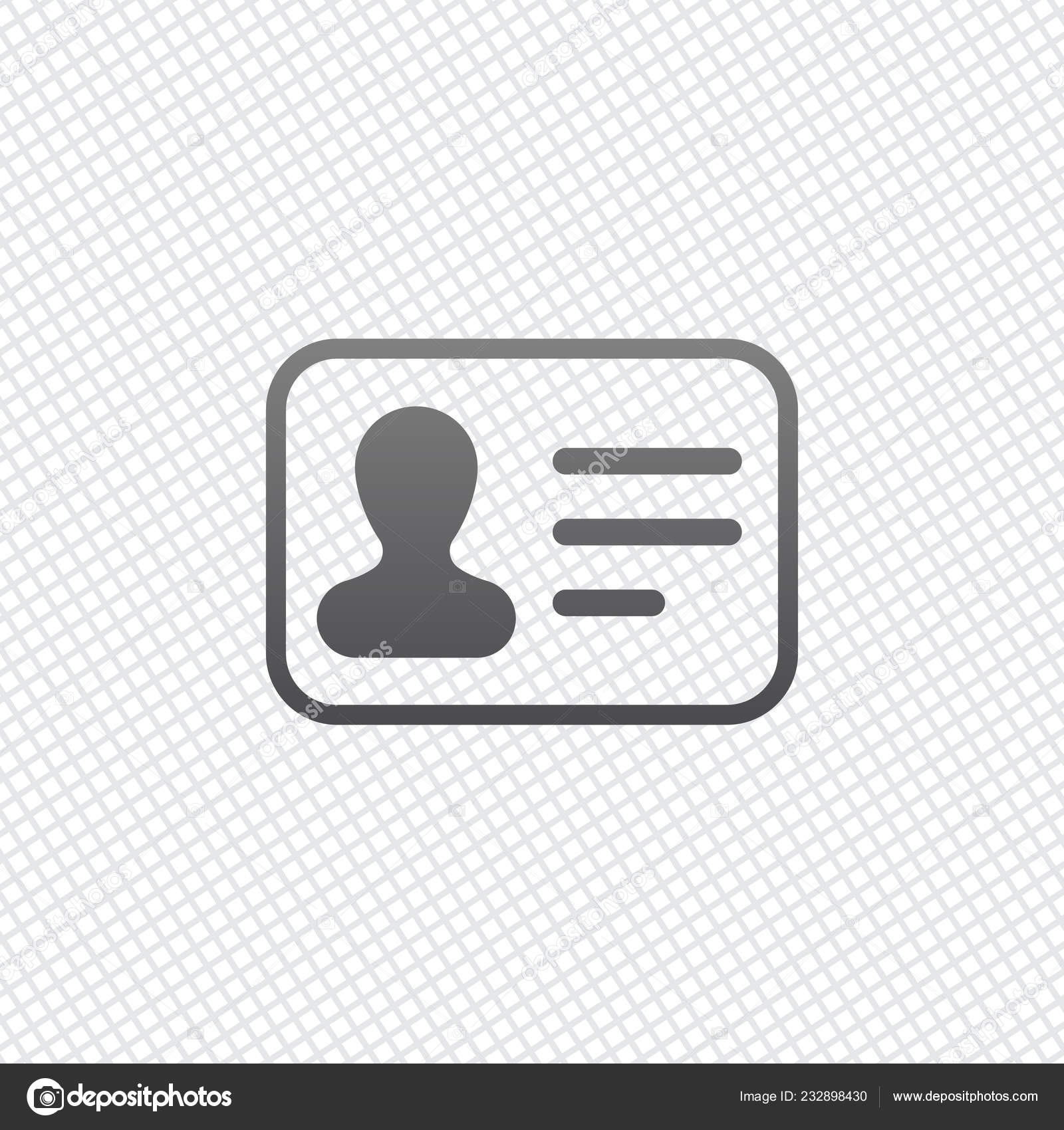 Identification Card Icon Profile Grid Background Stock Vector Image by ...