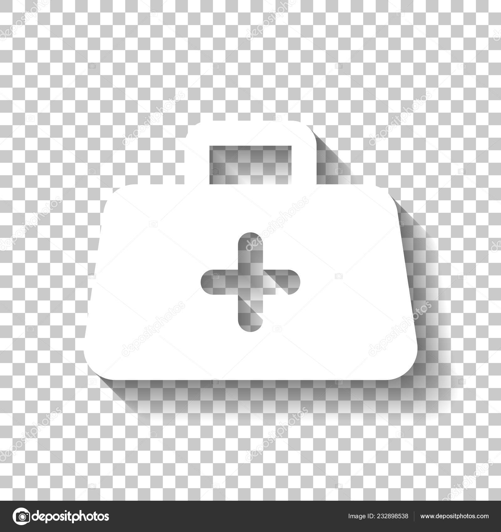 First Aid Kit Simple Icon White Icon Shadow Transparent Background ...